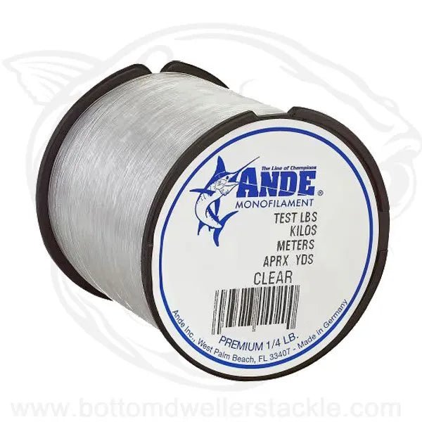 ANDE Premium Clear Monofilament Quarter LB Spools – Bottom Dwellers Tackle
