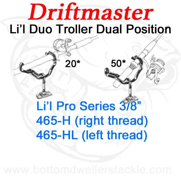 Driftmaster Li'l Pro Series Duo Troller Rod Holders 465-H and 465-HL ...