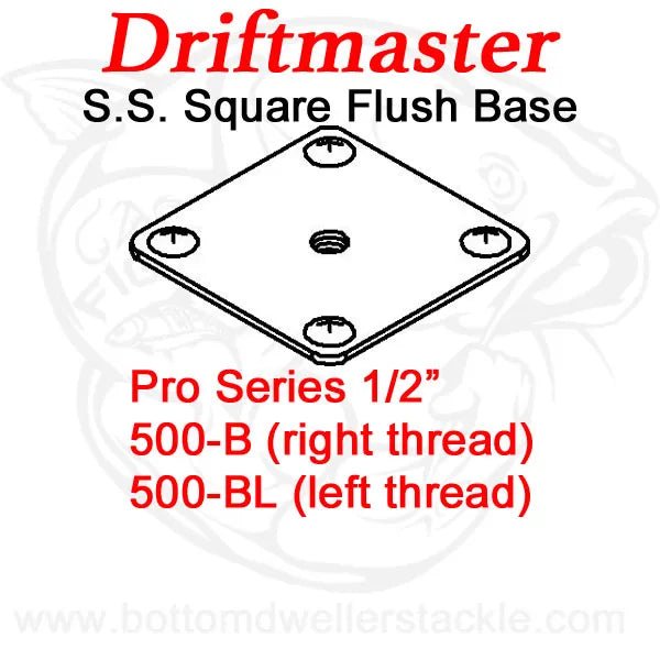 Driftmaster Pro Series Rod Holder Bases 500-B and 500-BL Stainless Squ ...